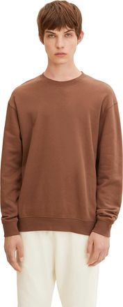 Tom Tailor Herren Basic Sweatshirt mit Rundhalsausschnitt 1032765, 15037 - Light Wood Brown, XXL