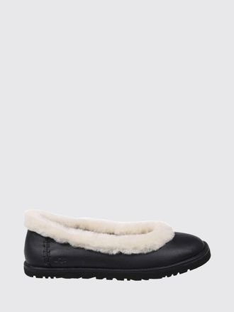 UGG Zora zweifarbige Leder-Ballerinas mit Wollfutter und runder Kappe