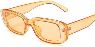 Generic Lunettes De Soleil R&eacute;tro Carr&eacute;es &Agrave; Petite Monture, UV400, For Vacances, Plage, Sport, Hommes Et Femmes(Orange)