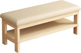 Generic Sitzbank mit Stauraum Holz Massivholzrahmen Lederpolster Schuhbank mit Sitzfl&auml;che Stauraum Polster Schuhbank mit Sitzfl&auml;che for Flur, Bad, Wohnzimmer,