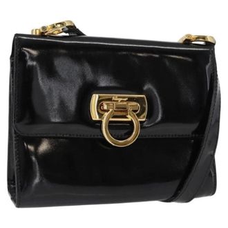 Ferragamo Sac bandouli&egrave;re en toile enduite Pre-owned - Femme - Pre-owned - Noir - Taille: ONE Size