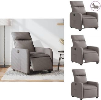 vidaXL Relaxsessel Elektrisch Taupe Stoff - Fernsehsessel - Elektrischer Sessel - Relaxsessel - Bequeme Lounge - R&uuml;ckenlehne Verstellbar