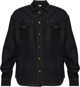 Versace Homme, Chemises, Noir, Taille: 2XL Chemise &agrave; surpiq&ucirc;res contrastantes