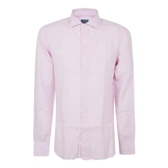 Barba Homme, Chemises, Rose, Taille: 4XL Linen Shirt