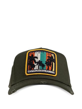 Dsquared2 M&uuml;tze mit besticktem Patch - Gr&uuml;n