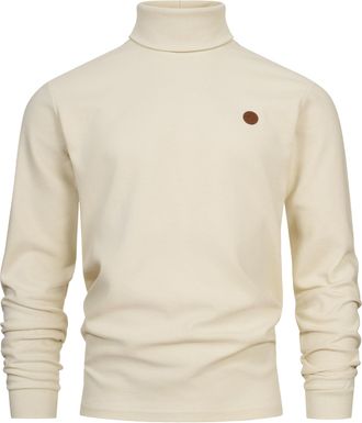 Indicode Herren INGuadalupe Roll Neck Langarmshirt mit Rollkragen | Langarm Shirt Longsleeve f&uuml;r M&auml;nner White Asparagus, XL