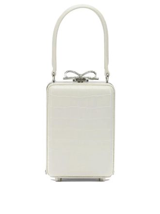 Self Portrait Clutches - Mini Crocodile Leather Handbag - Gr. unisize - in Wei&szlig; - f&uuml;r Damen