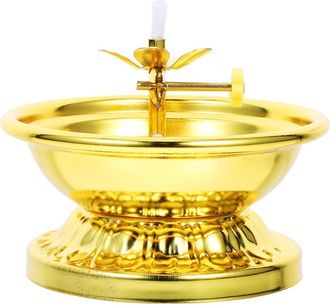 Aboofan Golden Metall-Lotus-Ghee-Kerzenhalter Diwali Puja Lampenfassung Kerosinlicht Votiv-Teelichthalter