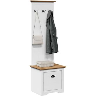 vidaXL Armoire de couloir avec crochets bodo blanc marron 50x40x157 cm - Vidaxl