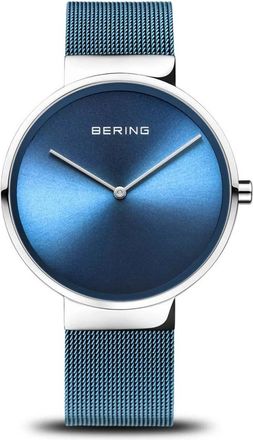 Bering Bering Unisex Armbanduhr Classic silberfarben gl&auml;nzend Edelstahl Armband und Saphirglas 14539-308 - - Accessories - unisex - Blau - ONE SIZE