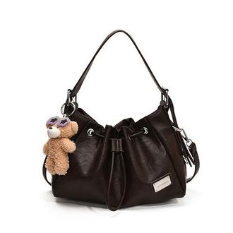 Generic Sac &agrave; bandouli&egrave;re en cuir synth&eacute;tique - Grande capacit&eacute; - Pour femme - Travail - Voyage de shopping, caf&eacute;, 10.63x8.27x7.48inch