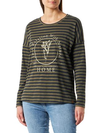 Camel Active Pullover Damen, Night Blue/Grey Oliv, XS