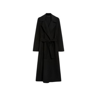 iBlues Reus Mantel mit G&uuml;rtel - - Coats - Damen - Schwarzk - M
