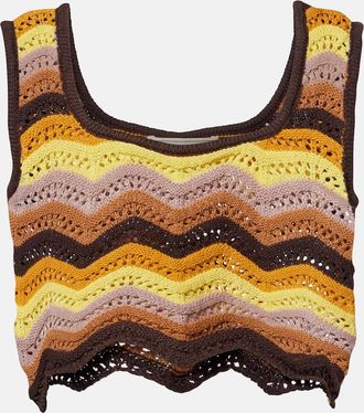 Bananhot Crop top Kim en crochet de coton m&eacute;lang&eacute;