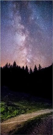 Wallario Glasbild Pfad zur Milchstra&szlig;e - 50 x 125 cm Wandbilder Glas in Premium-Qualit&auml;t: Brillante Farben, freischwebende Optik