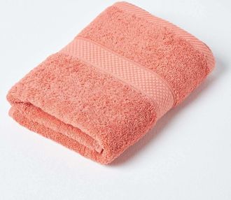 Homescapes orangenes Handtuch aus 100% t&uuml;rkischer Baumwolle mit 500g/qm, Flauschiges G&auml;stehandtuch 50 x 90 cm, Terracotta-orange