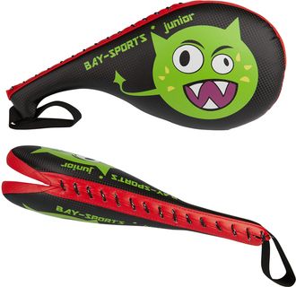 Bay Doppel-Mitt Green Alien Motivation f&uuml;r Kinder, PU-Leder Schlagpolster mit Klatsch-Ger&auml;usch, Handpratze f&uuml;r Taekwondo und Kickboxen, Gelb, 40 x 17 x 6,