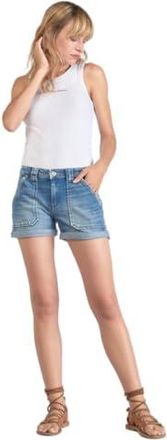 Le Temps Des Cerises Short Bloom en Jeans Bleu