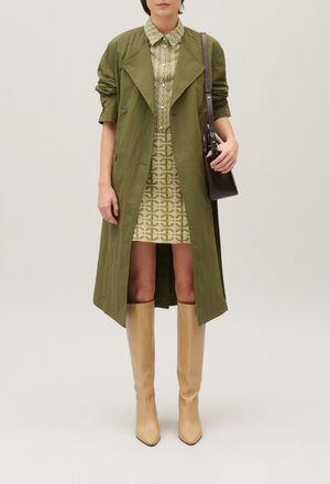 Claudie Pierlot Trench mi-long nylon kaki