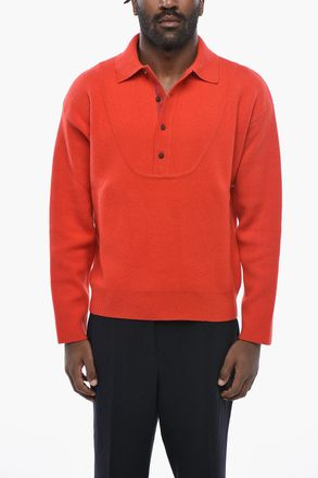 Jacquemus Pullover aus Merinowolle und Wolle mit Polo-Kragen Jacquemus