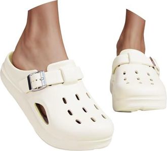 Generic Sandales à Plateforme Confortables pour Femmes Sabots épais décontractées Vacances Printemps été Automne (White, 38)