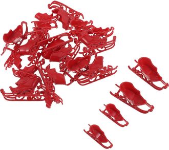 Valiclud 24 Stück Teiliges Mini Weihnachts-Schlitten Schnelle Montage ohne Werkzeug Leuchtend Rote Miniatur-Schlitten für DIY Weihnachtsdeko Geeignet für Tisch