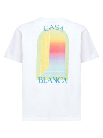 Casablanca Mens White Organic Cotton T-Shirt T-Shirts And Polos