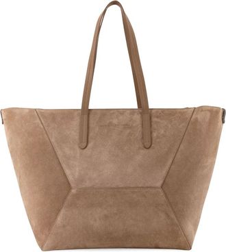Brunello Cucinelli Femme, Sacs, Beige, Taille: ONE Size Sac cabas Duo &agrave; poign&eacute;es