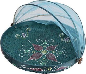 Guru Shop Guru-Shop Corbeille &agrave; Fruits Moustiquaire en 3 Tailles - Turquoise/peinte, Turquoise, Taille : 25 cm &Oslash;, Accessoires de Cuisine et Divers