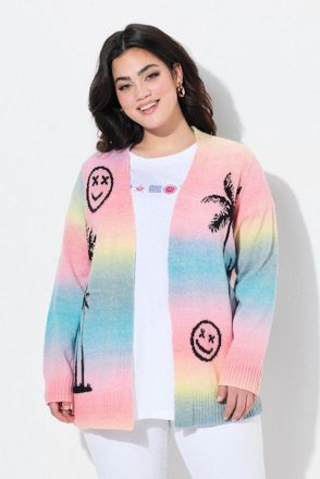 Angel Of Style Strickjacke Strickjacke Straight Fit Palmen Smileys