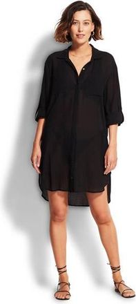 Seafolly Damen Strandkleid /-Hemd Crinkle Twill Beach Shirt