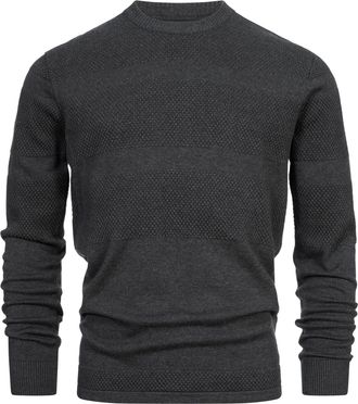 Kronstadt Herren KSHannes Feinstrickpullover mit Rundhals-Ausschnitt | Strickpullover aus 100% Baumwolle für Männer Charcoal Mix, L