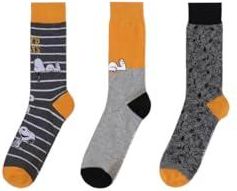Peanuts Lot de 3 Socks, Snoopy, 39/44, Man, multicolore, Taille unique