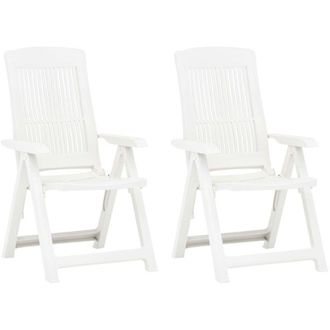 vidaXL Vidaxl - Chaises inclinables de jardin lot de 2 Plastique Blanc