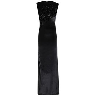 Amen Samt Hotfix Kleid - - Dresses - Damen - Schwarzk - S