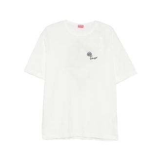 Kenzo Tulip Embroidered T-Shirt - - Tops - Herren - Wei&szlig; - M