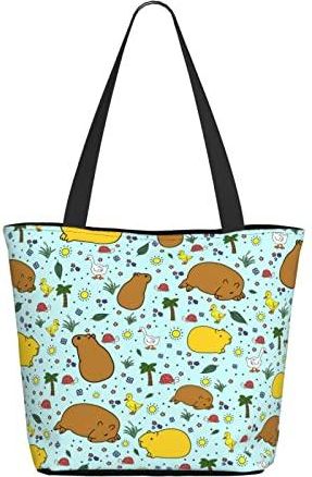 AOOEDM Animal Capybaras Ladies Shopping Bag 13x11x7in.Le cadeau parfait pour la Saint-Valentin.Cest de la Saint-Valentin pour maman, fille, &eacute;pouse, etc