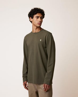 Faguo T-shirt manches longues kaki coton recycl&eacute;