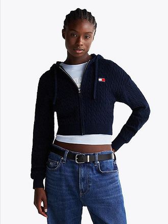 Tommy Hilfiger Gilet zippé en maille torsadée
