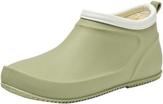 Generico Bottes de pluie pour femme en caoutchouc confortables imperméables, bottes de pluie pour femme rembourrées avec poils de jardin, chaussures de travail