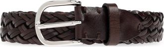 Brioni Homme, Accessoires, Brun, Taille: 100 CM Ceinture en cuir tress&eacute;