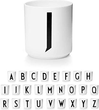 DESIGN LETTERS Tasse Personalisiert A-Z | Wei&szlig;e Tassen | Kaffeetassen Buchstaben | Kaffeebecher Porzellan | Personalisierte Tasse Wei&szlig;, Personalisierte Geschenke | D