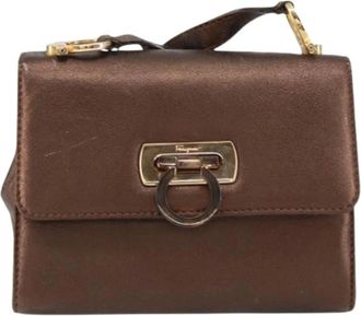 Ferragamo Sac port&eacute; &eacute;paule Gancini Pre-owned - Femme - Pre-owned - Brun - Taille: ONE Size