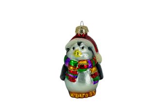 Krebs Glas Lauscha Weihnachtsdekoration/Christbaumschmuck aus Glas - Minifigur Pinguin - Weihnachtlicher Stil - Gr&ouml;&szlig;e: ca. 9 cm