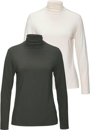 Lascana Stehkragenshirt aus weichem Viskose-Stretch (2er-Pack)