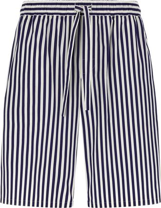 Dolce & Gabbana Homme, Shorts, Bleu, Taille: L Short Bermuda en popeline ray&eacute;e
