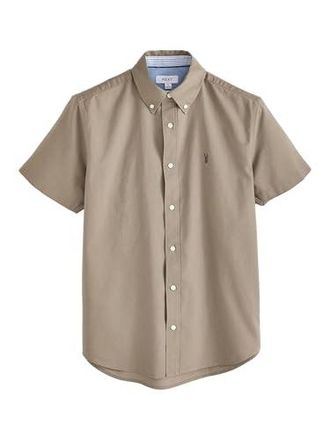 Next Homme Chemise Oxford &agrave; Manches Courtes Couleur Pierre Naturelle 3XL