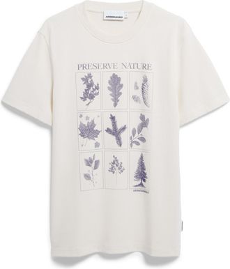 Armedangels Herren Heavyweight T-Shirt aus recyceltem Baumwoll Mix MAARKOS Preserve Relaxed Fit Pure