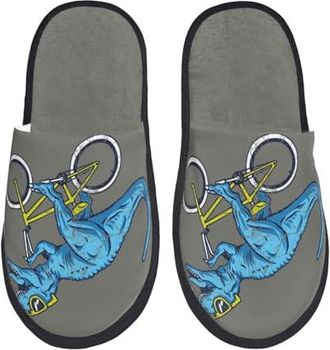 Generic Chaussons Femme Homme Dinosaure Amusant À Chevaucher Chaussons DIntérieur Doux Lavable Chaude Pantoufles, Pour Intérieur Extérieur, Femmes, Fête, M
