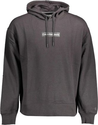 Calvin Klein Homme, Sweatshirts et sweats &agrave; capuche, Noir, Taille: XL Sweat &agrave; capuche noir avec impression et d&eacute;tails contrast&eacute;s
